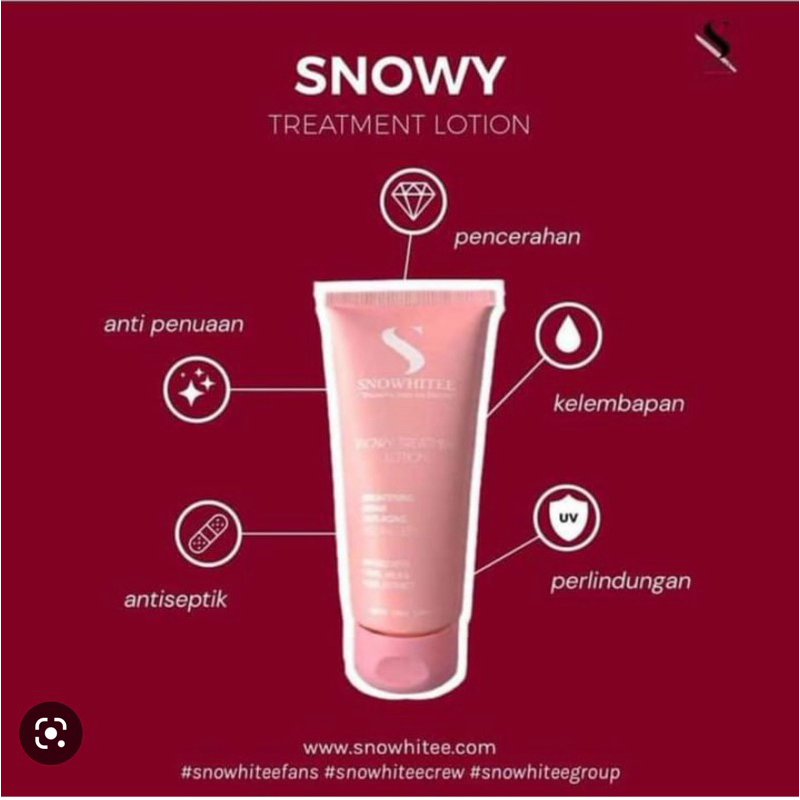 SNOW WHITE BODY LOTION 50ml/ TREATMENT LOTION 100ml( 2 VARIASI ...