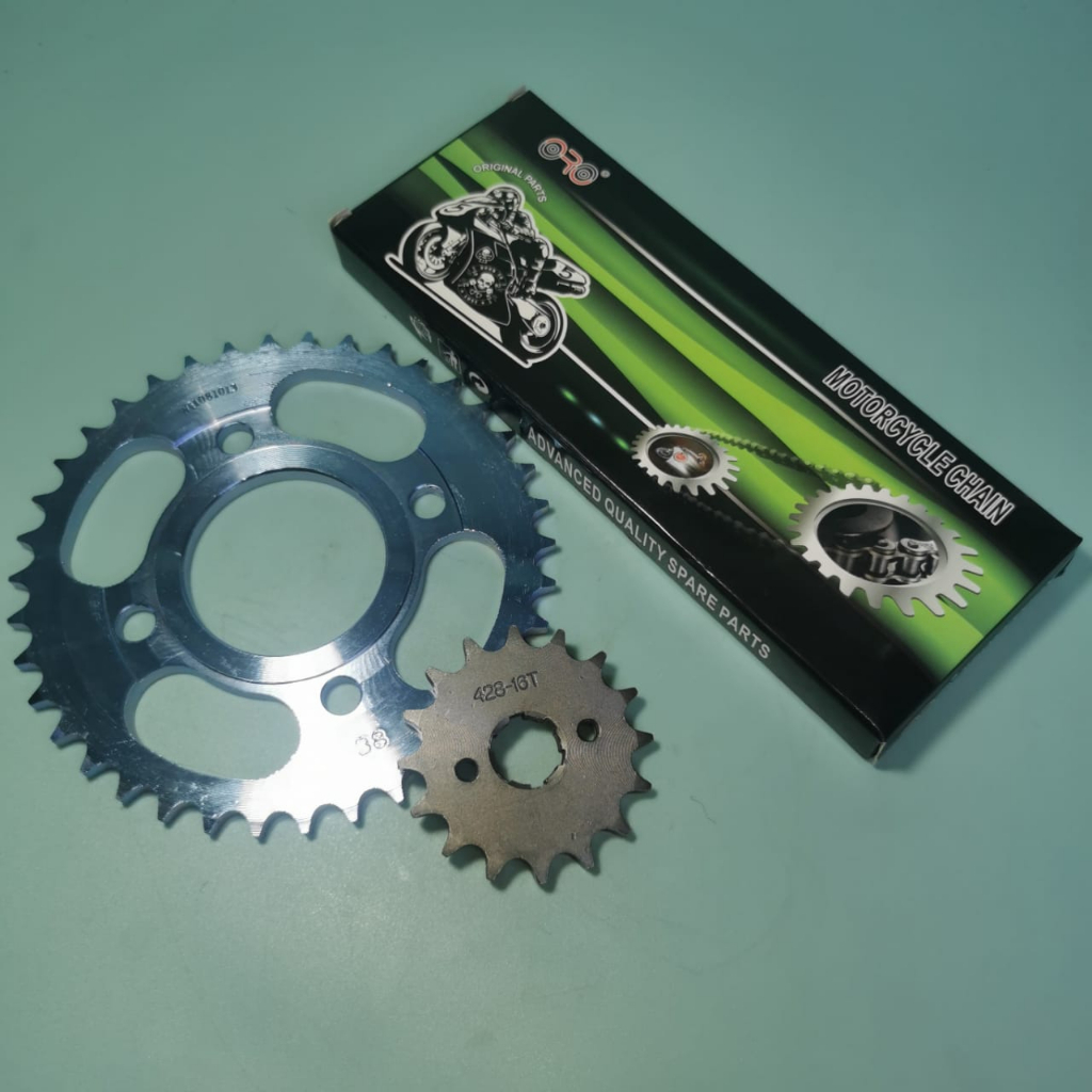 Honda CG125 - Chain 428H + Sprocket Gear Set (Depan + Belankang + Chain ...