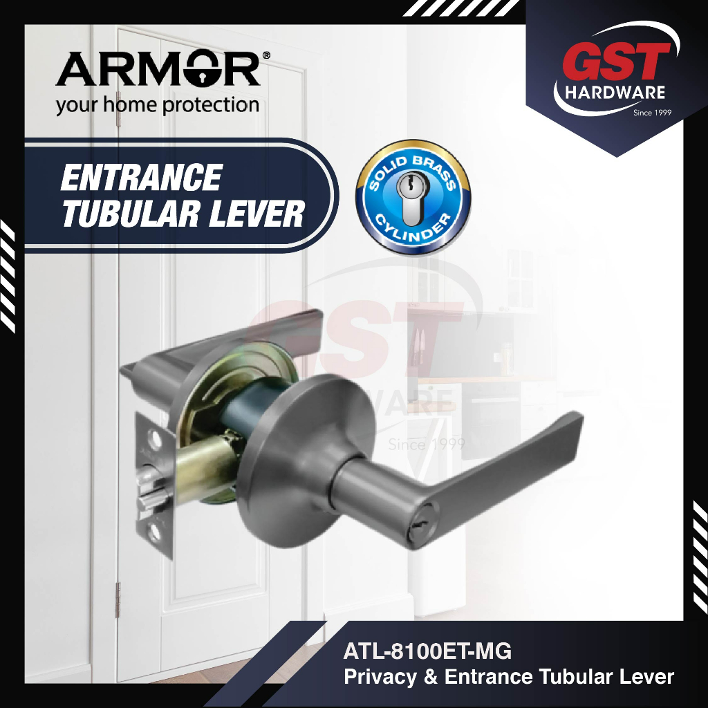 Armor Lever Lock Matt Grey Privacy And Entrance Armor Tubular Lever ...