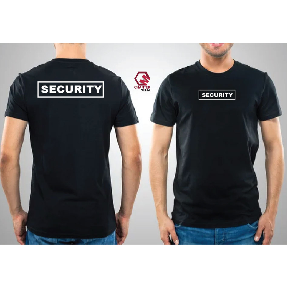 SECURITY GUARD PENGAWAL KESELAMATAN T-SHIRT COTTON BLACK/WHITE | Shopee ...