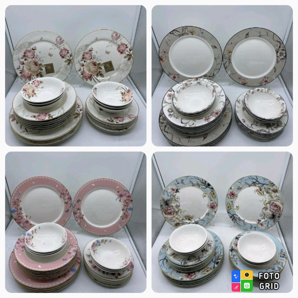 24'S NEW BONE CHINA 6 PERSON PORSELAIN DINNER SET/SET PINGGAN MAKAN ...