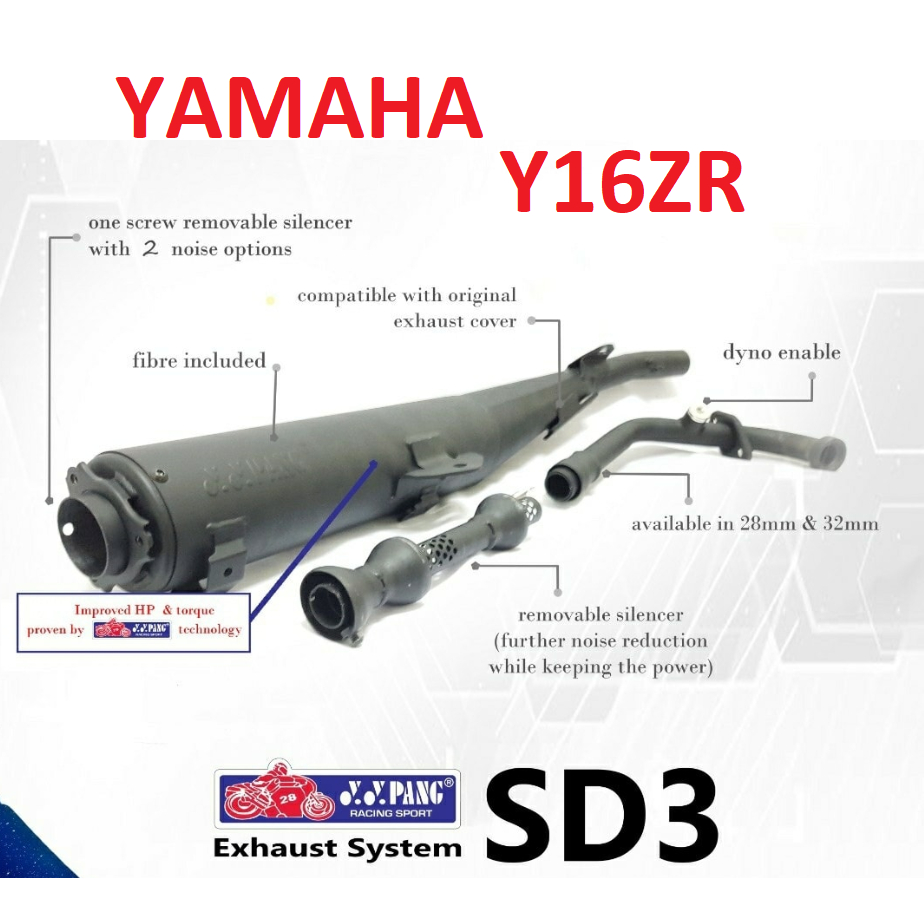 YY PANG Y16 28MM 32MM SD3 STANDARD CUTTING RACING EXHAUST | Shopee Malaysia