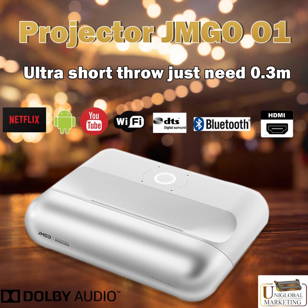 JMGO O1 Full-HD 1080p projector Ultra Short Throw Laser TV 800 ANSI ...