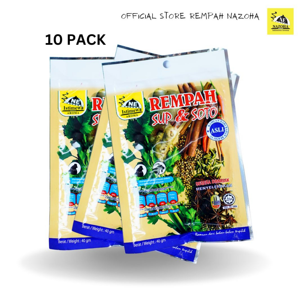 10 pack Rempah sup & soto Nazoha | Shopee Malaysia