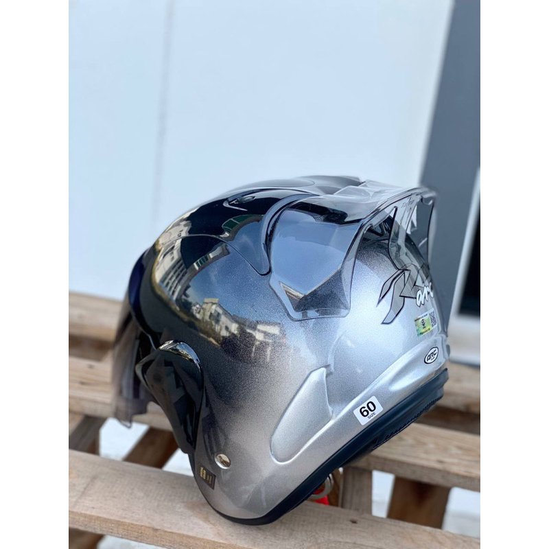 Helmet arc ritz 💯 original two tone silver | Shopee Malaysia