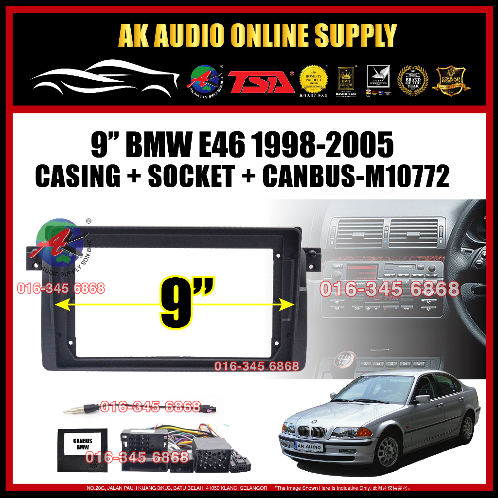 Bmw E46 1998 - 2005 Android Player 9" Inch Casing + Socket With Canbus - M10772 | Shopee Malaysia