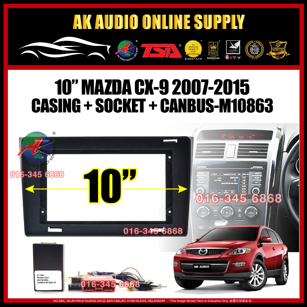 Mazda CX-9 CX9 2007 - 2015 Android Player 10" Casing + Socket With ...