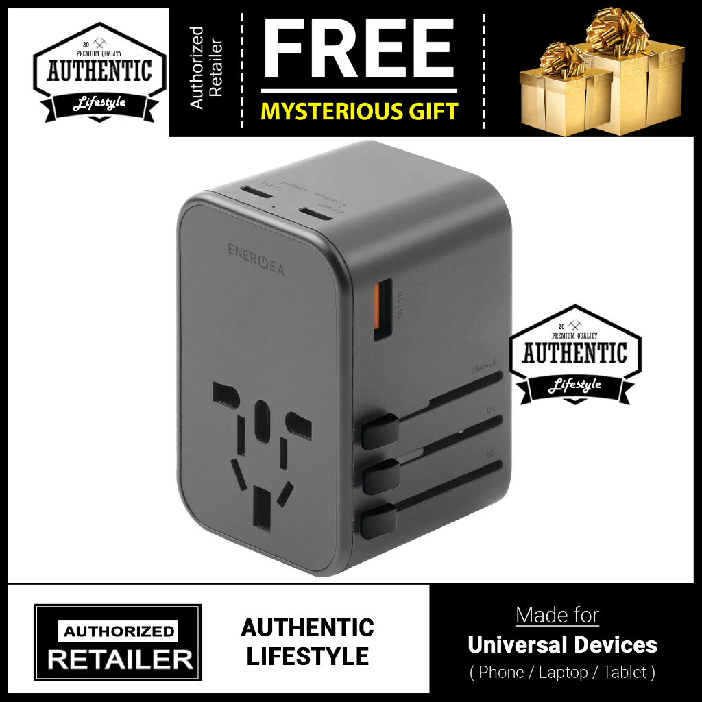 Energea TravelWorld Adapter GaN65 USB-C PD 65W + PPS 55W Universal ...
