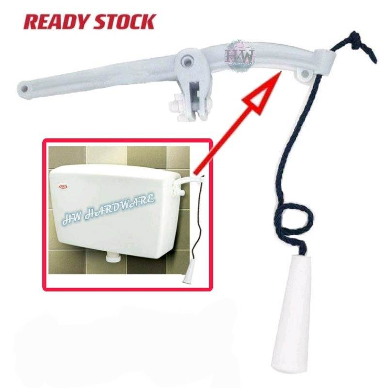 HIGH LEVEL CISTERN TOILET FLUSH HANDLE WITH NYLON ROPE / TALI TANGKI ...
