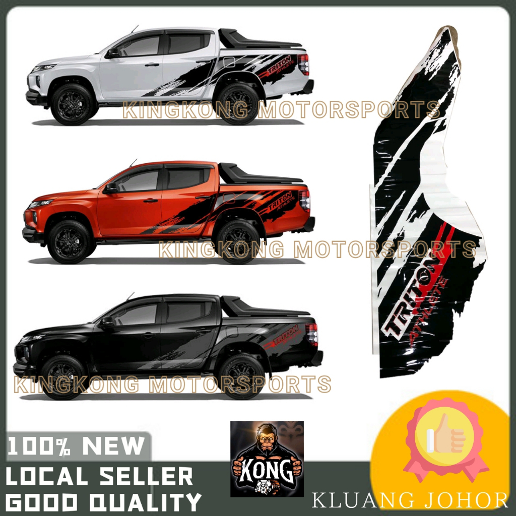 HIGH QUALITY Mitsubishi triton athlete body sticker ALL BLACK, SILVER ...
