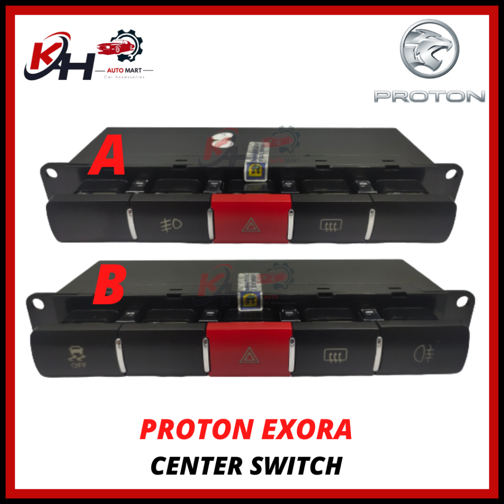 PROTON EXORA CENTER SWITCH FOG LAMP HEATER EMERGENCY HAZARD DOUBLE ...