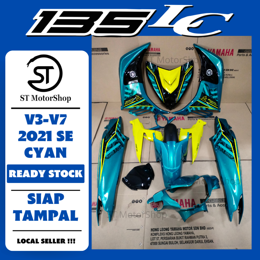 YAMAHA LC-135 LC135 V4-V7 2021 SE CYAN COVER SET (SIAP TAMPAL) HONG ...