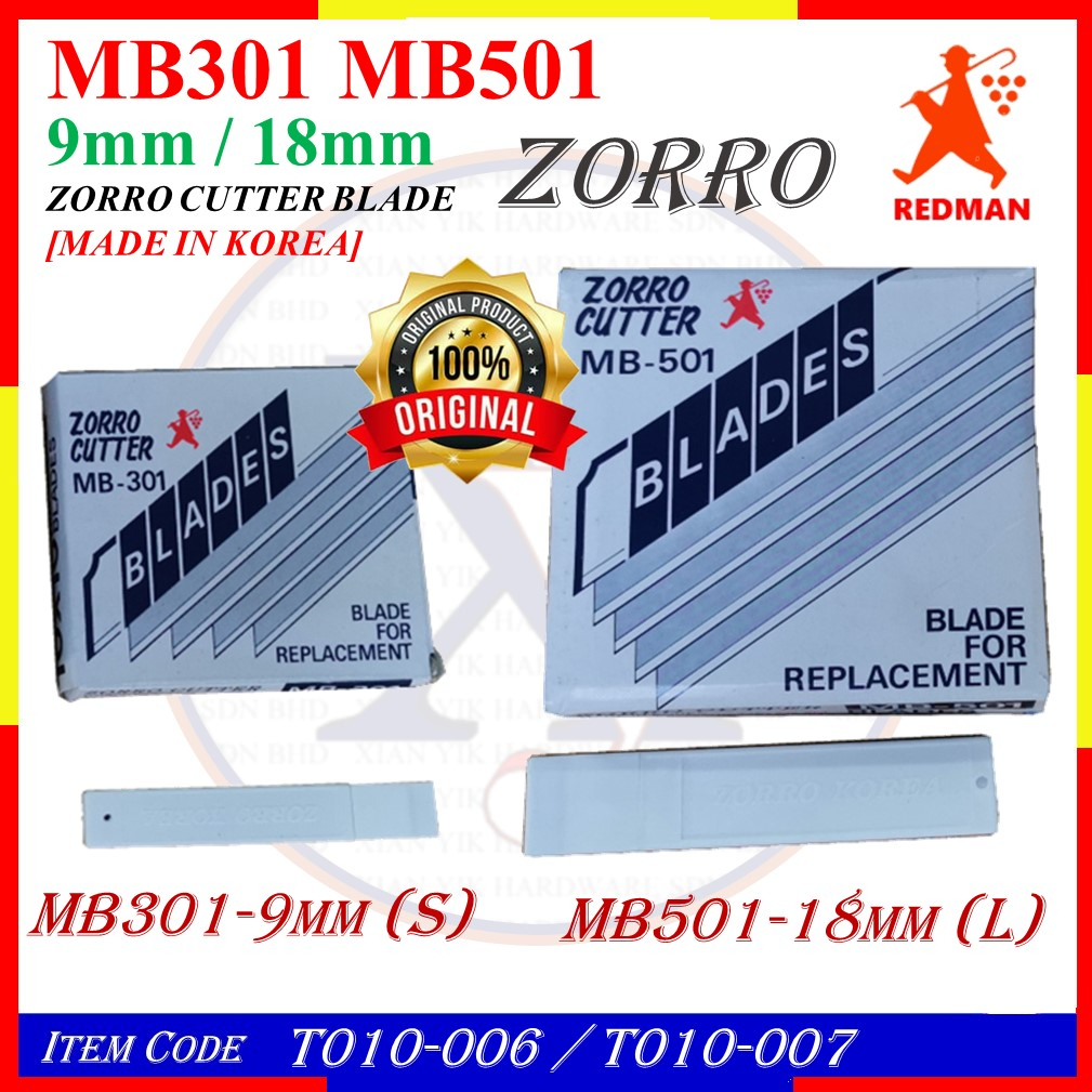 (50pcs OR 100pcs) ZORRO CUTTER BLADE 100% ORIGINAL [MADE IN KOREA] T010 ...
