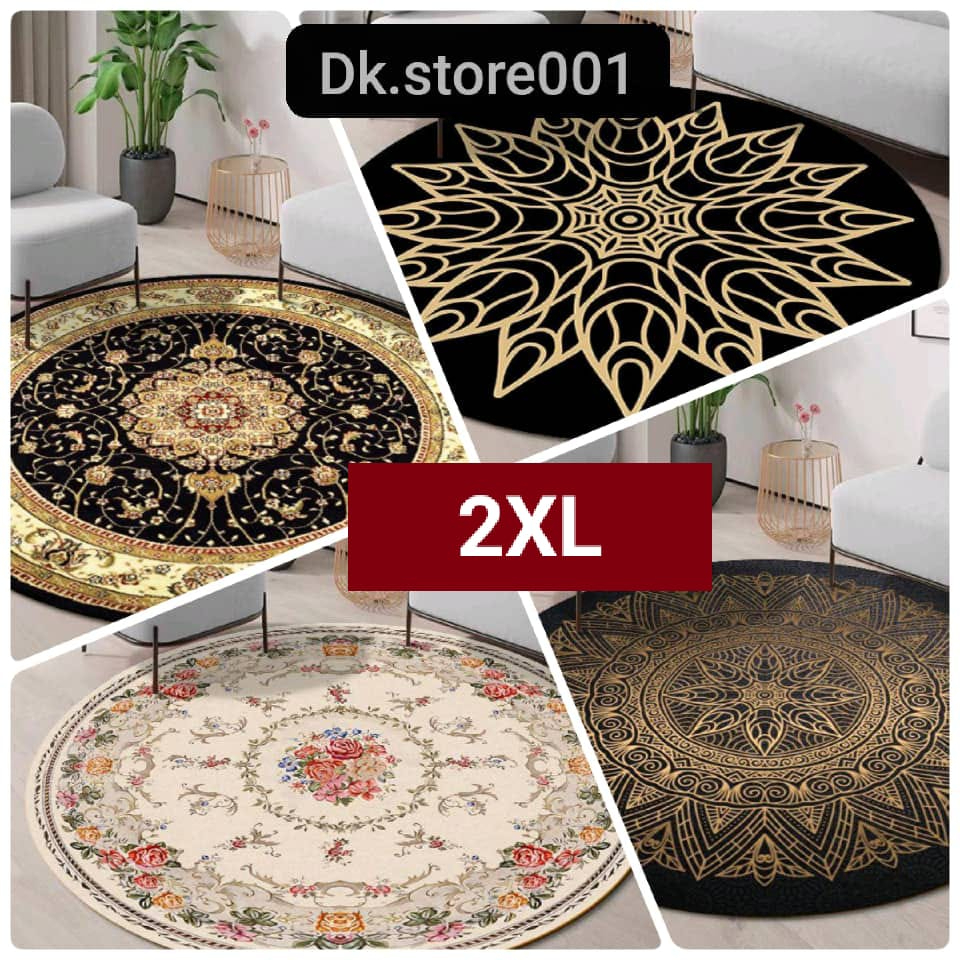 LUXURY CARPET VELVET ROUND (180X180CM) LARGE SIZE KARPET BULAT BESAR ...