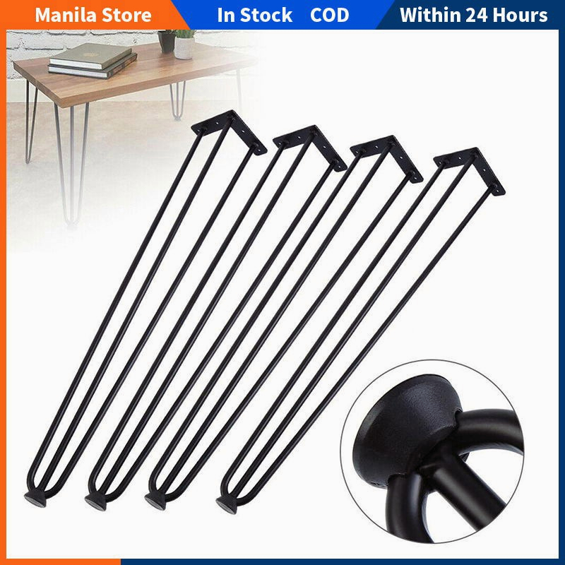 4 Pcs European and American Style Black Iron Table Foot Bracket Coffee ...