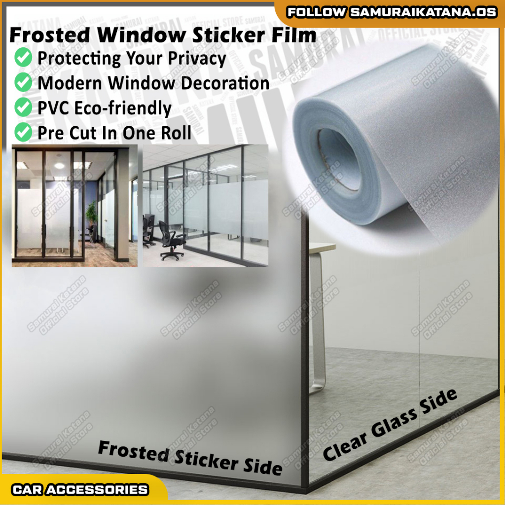 Easy DIY Frosted Glass Sticker Blur Film Waterproof Privacy Removable ...