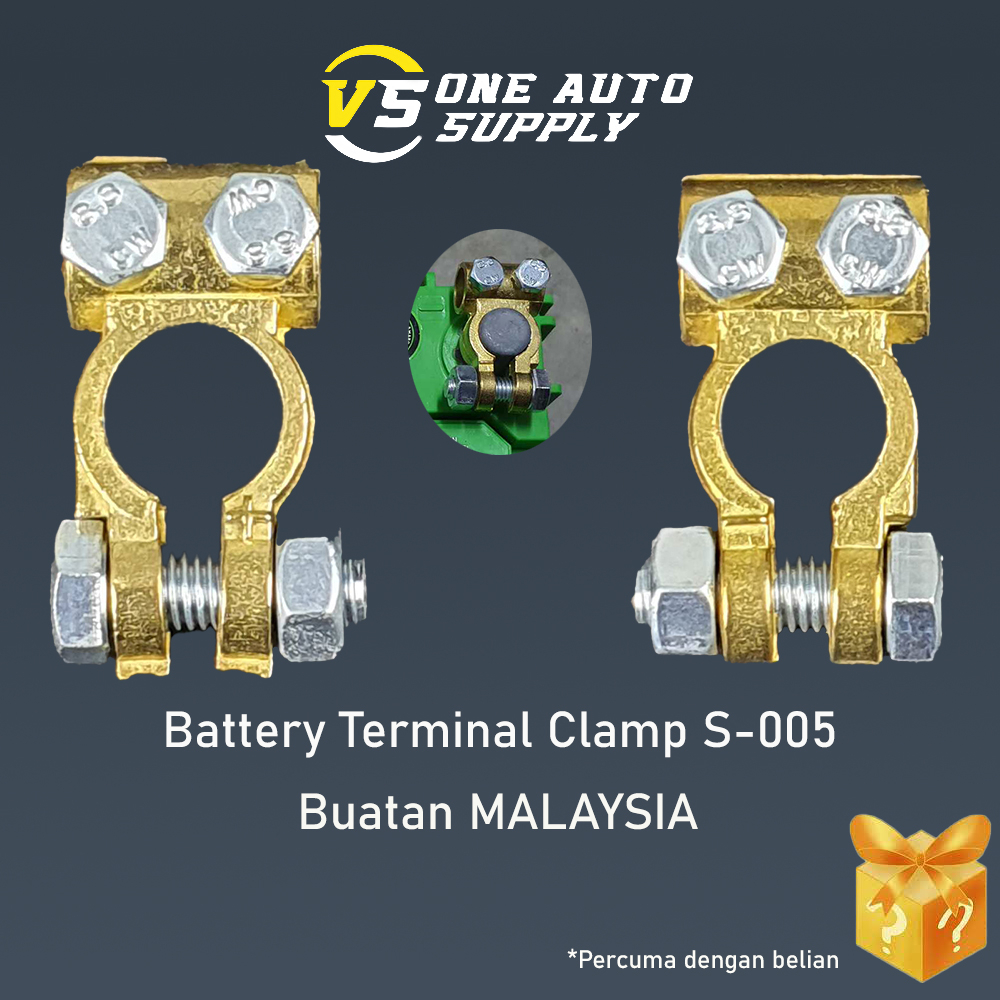Battery Terminal Clamp Brass Bateri Kepala S-005 Positif Negatif TEBAL ...