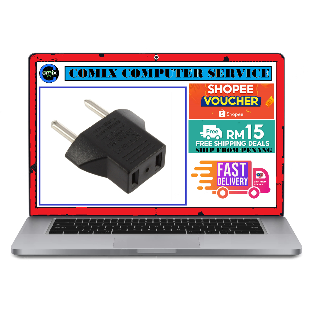 EU-Plug Adapter 2-Pin to EU-2-Round Pin Plug Socket [READY STOCK ...