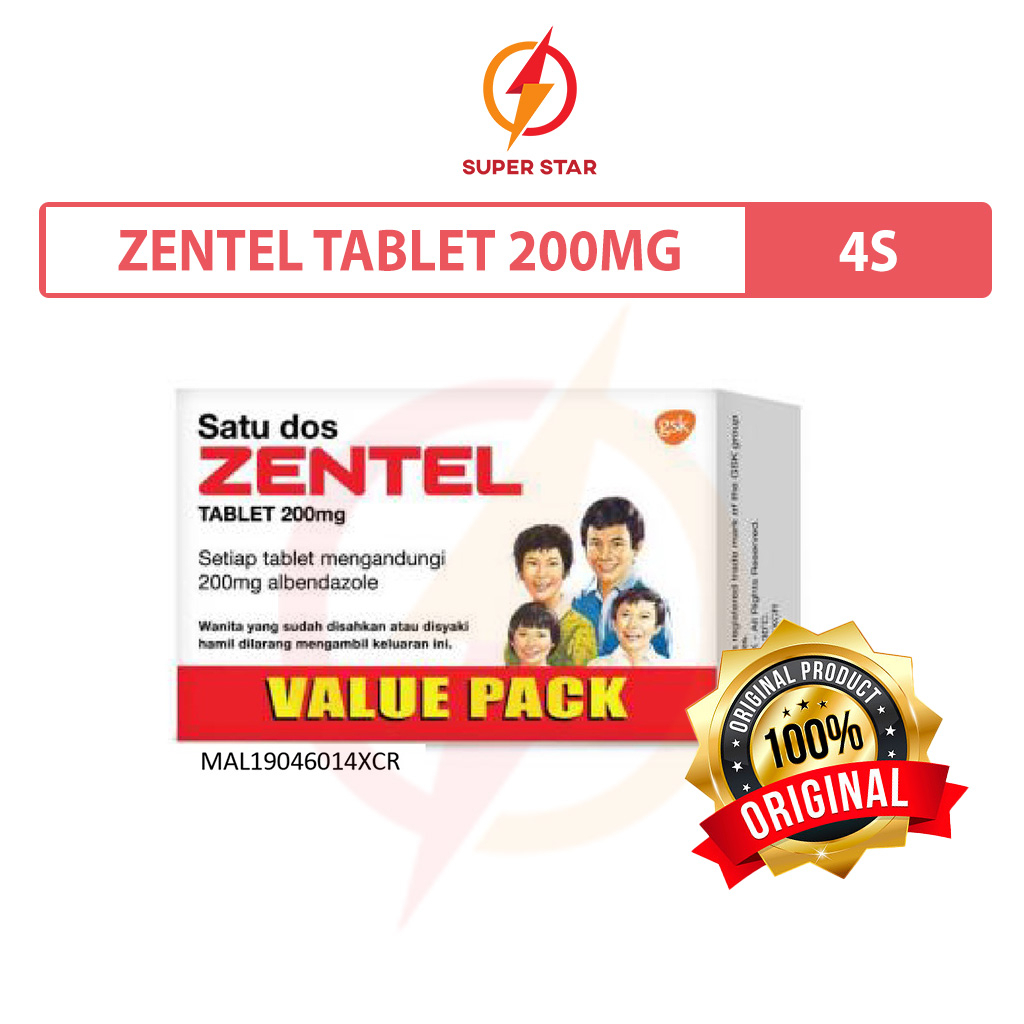 Zentel Tablet (200mg/4s) | Shopee Malaysia