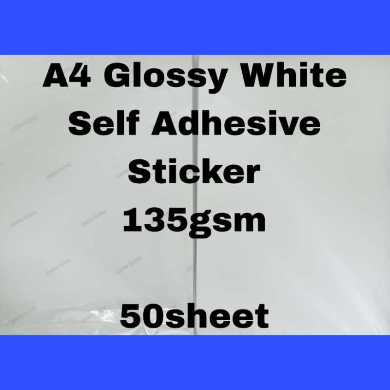A4 GLOSSY WHITE STICKER PAPER 100-150GSM 50SHEET | Shopee Malaysia