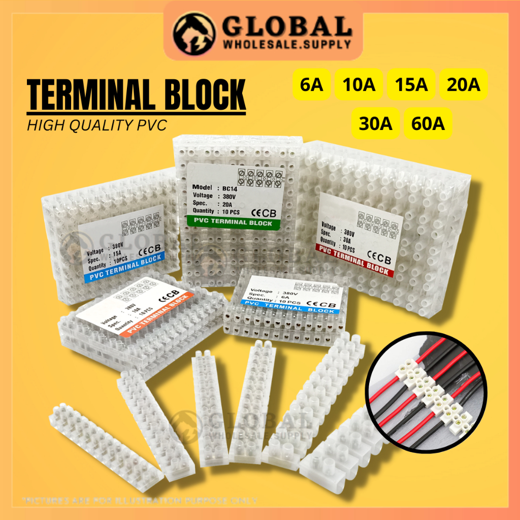 [READY STOCK] 12-Way 6A, 10A, 15A 20A,30A,60A PVC Quick Cable Connector ...