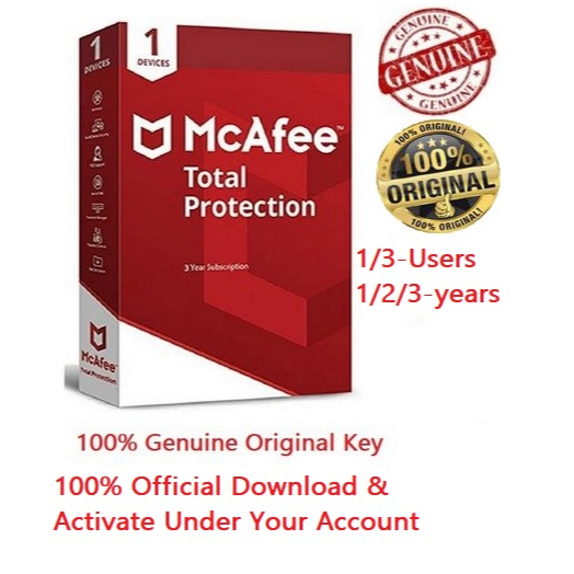 McAfee Total Protection Latest (Windows / Mac / Android / iOS) - 1/3/5 ...