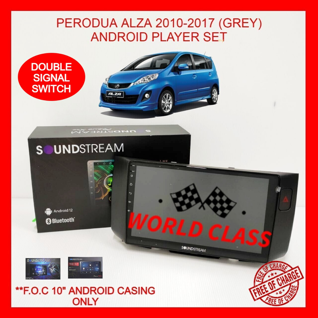 PERODUA ALZA 2010-2017 (GREY) SOUNDSTREAM ANDROID IPS PLAYER 10" 2.5D ...