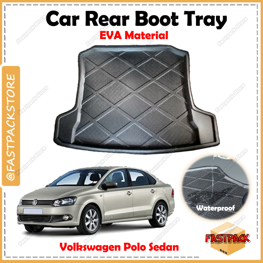 For Volkswagen Polo Sedan 2016 EVA Copolymer EVA Boot Tray Luggage ...