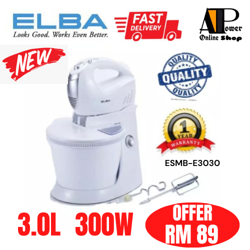 ELBA /MORGAN ESMB-E3030(WH) MSM-NC300HM Stand Mixer 3L 300W 5-Speed ...