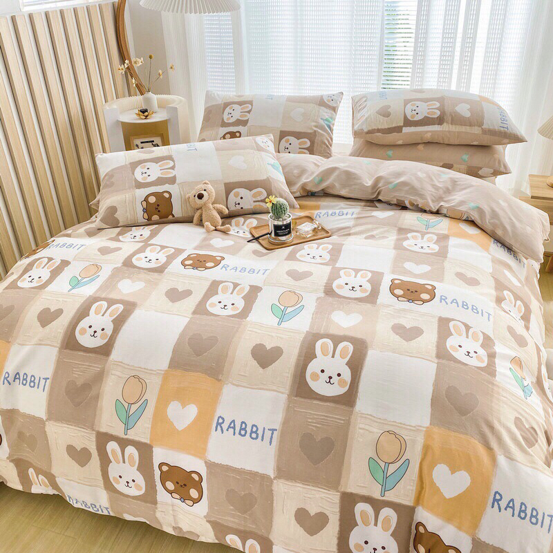 Kain Cadar 100% Cotton Corak Arnab (Bidang 92”) | Rabbit & Love Shape ...