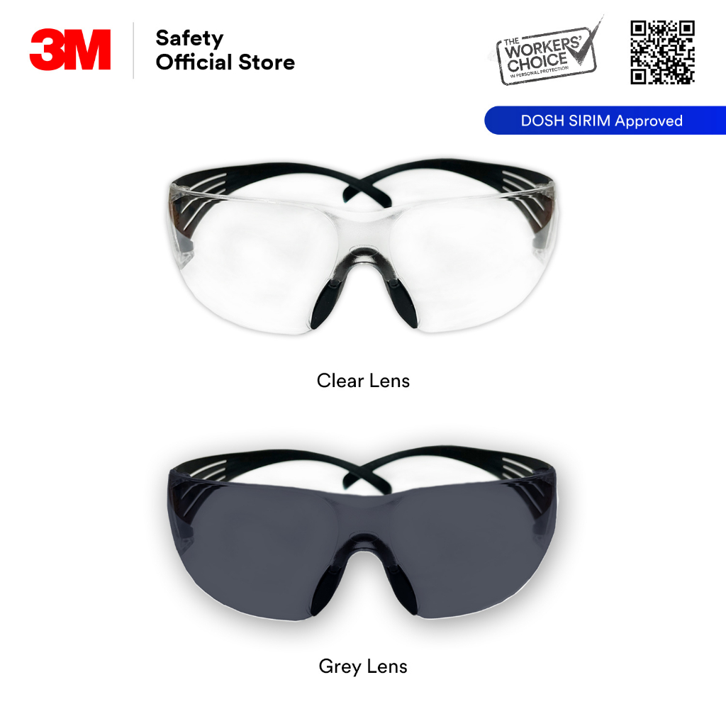 3M™ SF300AF SecureFit Lightest Safety Eyewear/ SF301AF Clear Lens ...