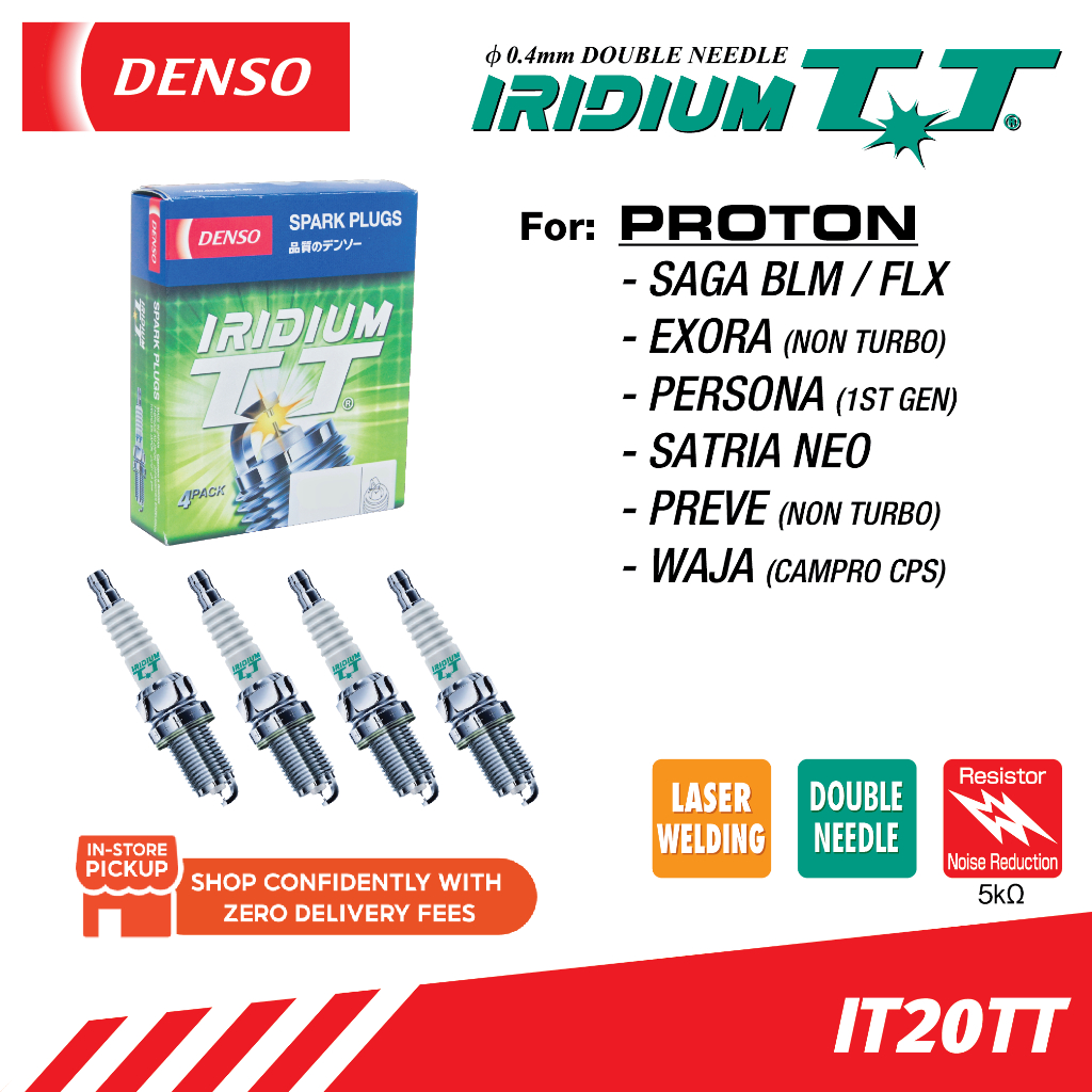 DENSO Iridium TT IT20TT Spark Plug For Proton Saga FLX BLM Exora ...