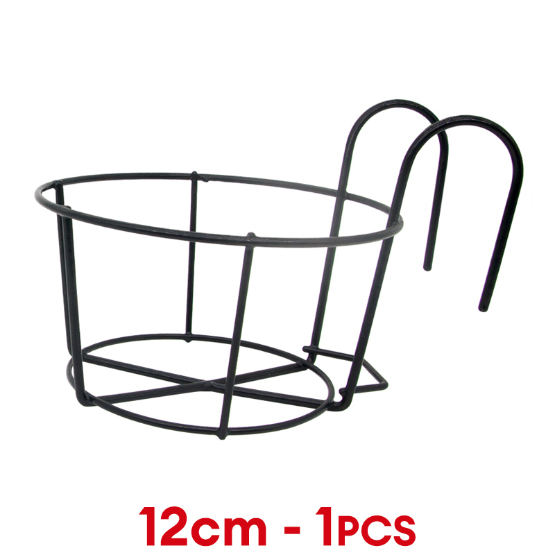 Outdoor Balcony Iron Flower Pot Rack Wall Hanging Planter Stand Plant ...