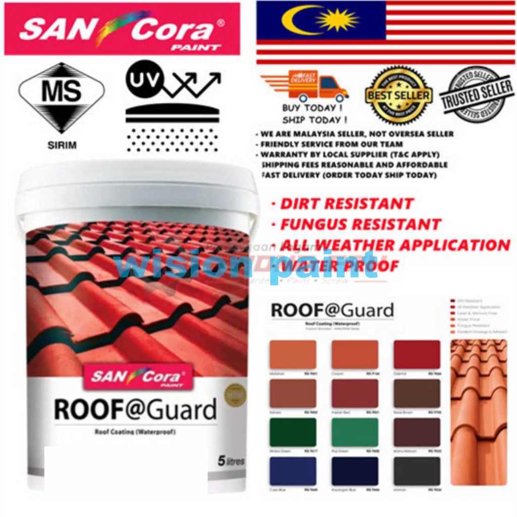 5L SANcora ROOF @ GUARD PAINT ROOF COATING / ROOF PAINT (WATERPROOF ...