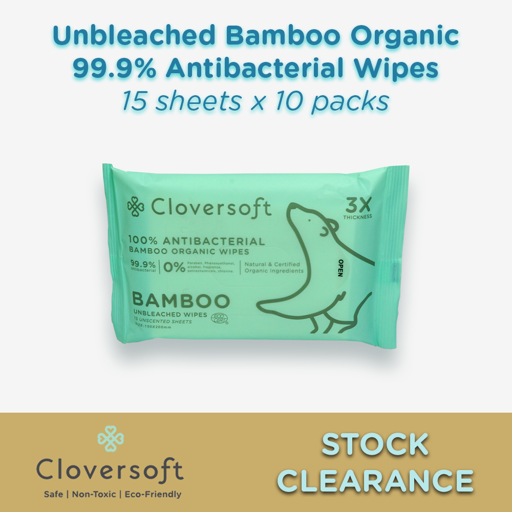 [Clearance/Expired] Cloversoft Unbleached Bamboo Antibacterial Wipes ...