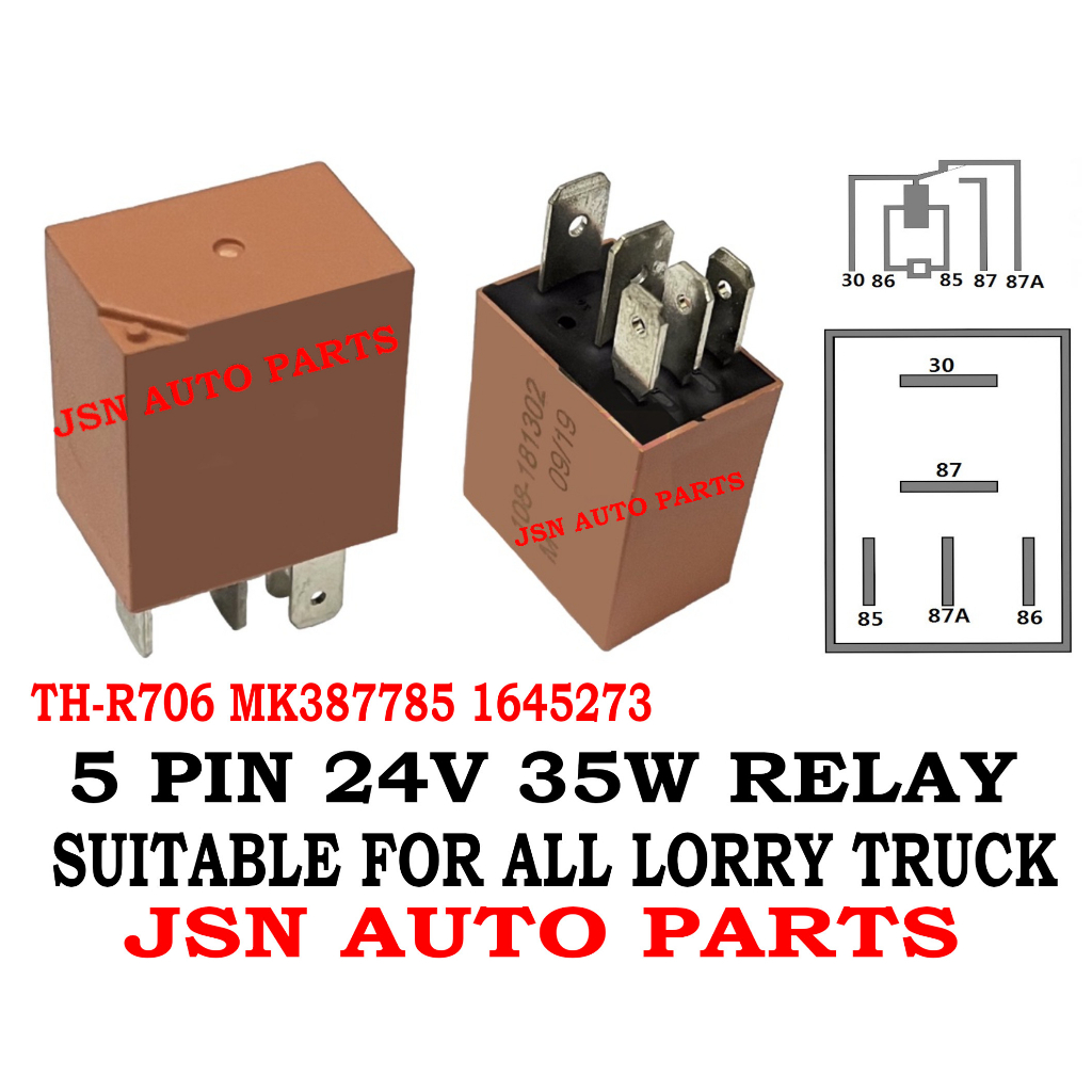 5PIN 24V RELAY SCANIA ISUZU FUSO LORRY TRUCK 1645273 th-r535 POWER ...