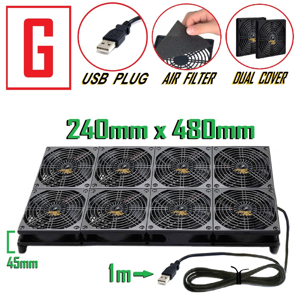 240x480mm AeroFan Router Fan 2000RPM Japan Powerful WiFi Router Cooling ...