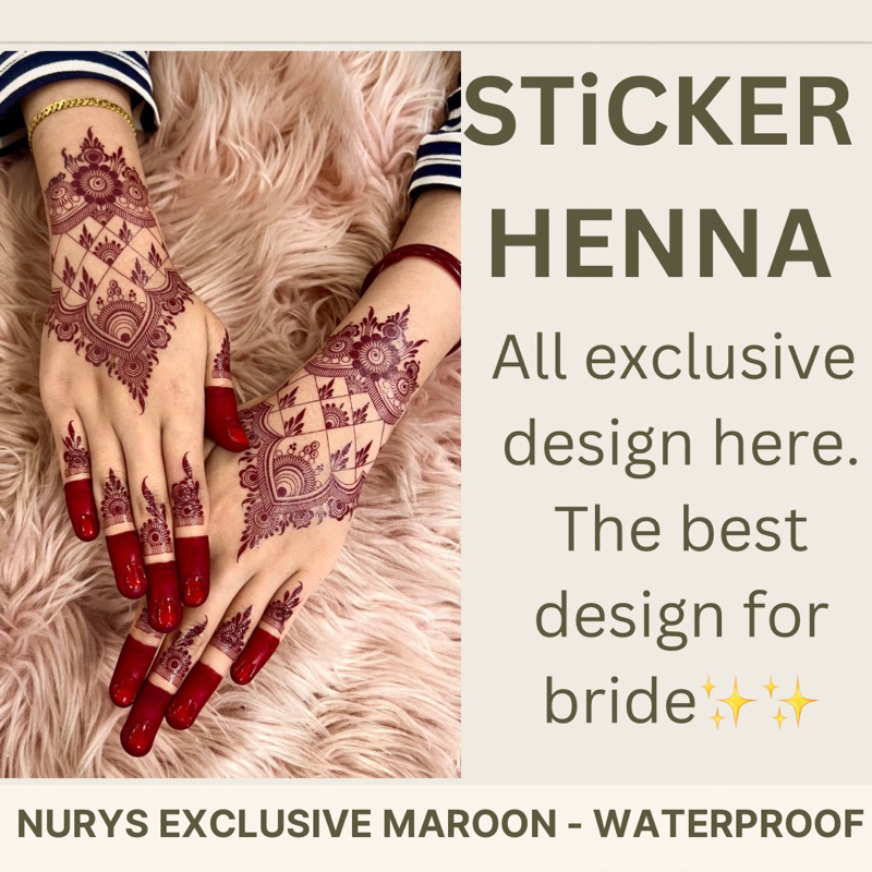 READY STOCK 🔥 NURYS STICKER MAROON EXCLUSIVE - Waterproof sticker inai ...