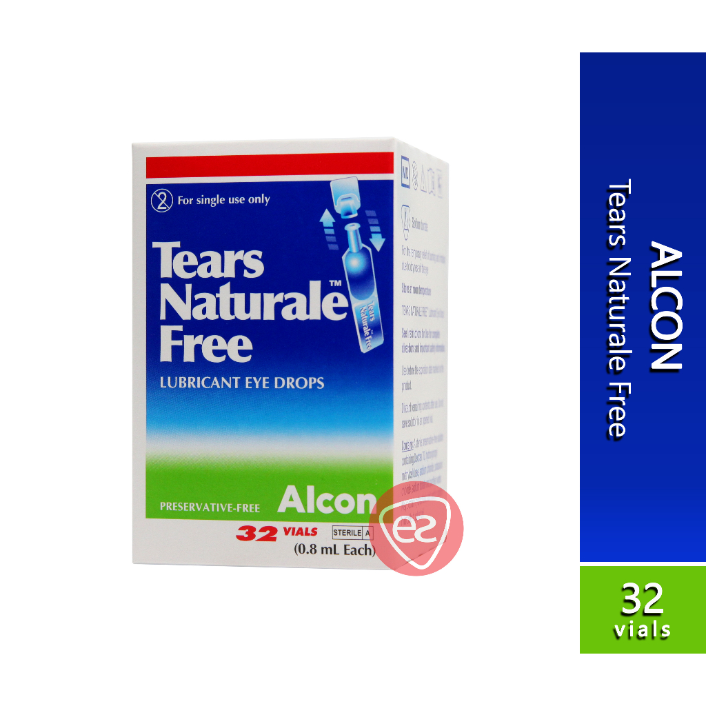 ALCON TEARS NATURALE FREE LUBRICANT E/DROPS 0.8ML X 32 RECLOSABLE VIALS ...