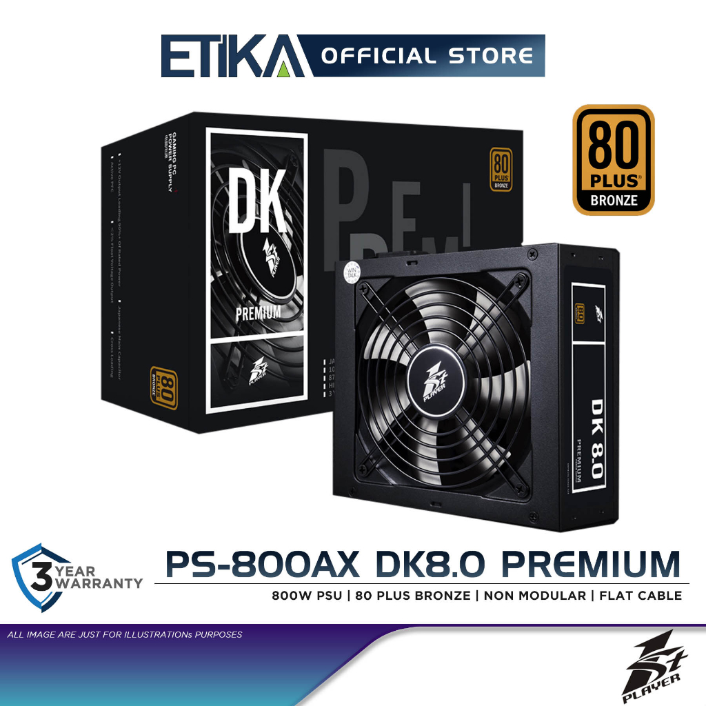 1st Player PS-800AX DK8.0 PREMIUM | 800W Power Supply PSU | 80 Plus ...