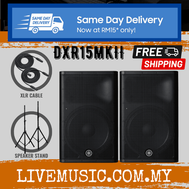 Yamaha DXR15 MKII 1100-watt 15-Inch Powered Speaker With Speaker Stand ...