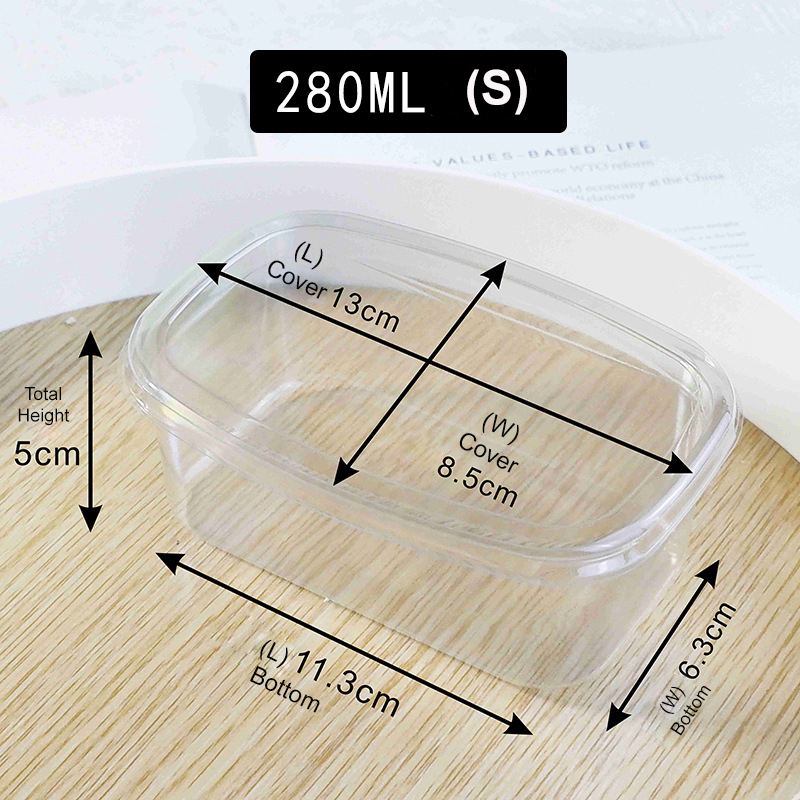 280ml / 500mI / 700ml Transparent Oval cake box / Pudding box / Mousse Box / Kotak Bekas Cheese ...