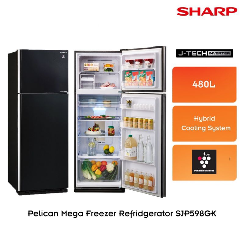 Sharp 2 Doors Refrigerator 480L SJP598GK | Shopee Malaysia