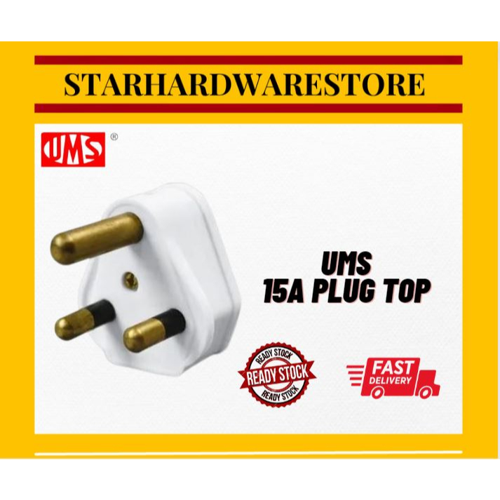 UMS 15A 3 PIN PLUG TOP BAKELITE / ROUND PIN PLUG - SIRIM APPROVED ...