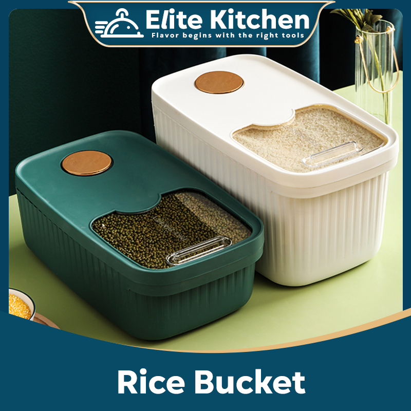Elite Kitchen - 5KG 10KG Rice Storage Rice Box Grain Rice Dispenser ...