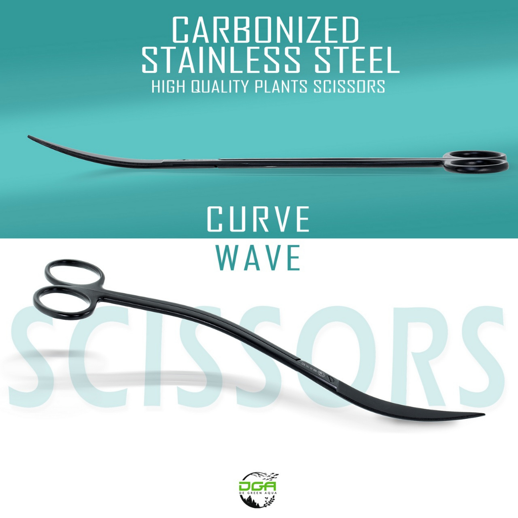 BSFH Carbonized Stainless Steel Aquascaping Sharp Wave Scissors Curve ...