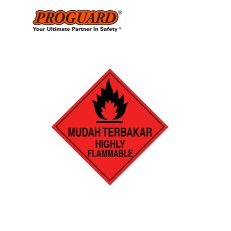 Highly Flammable Mudah Terbakar Hazardous Waste Substances Safety ...