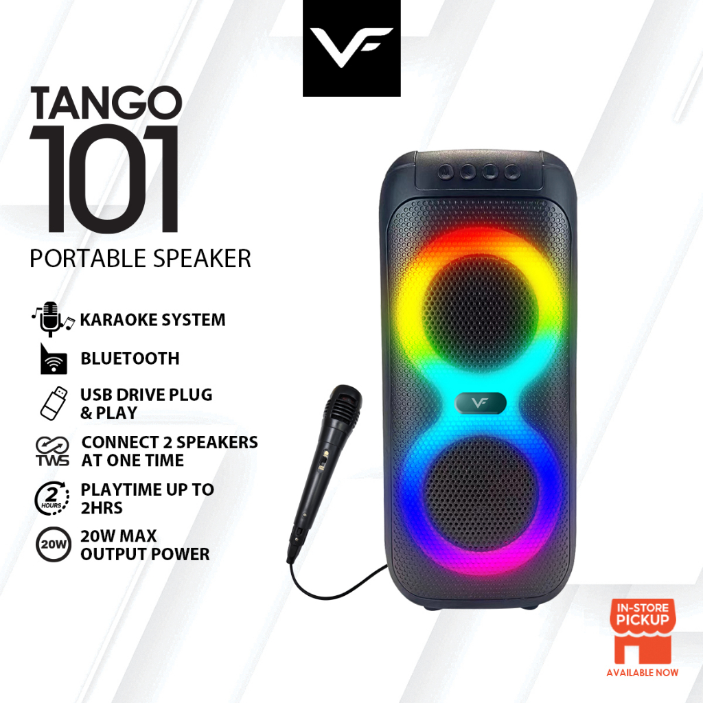Vinnfier VF Tango 101 TWS Wireless Portable Bluetooth Speaker Wireless Mic Stereo Bass Super FM ...