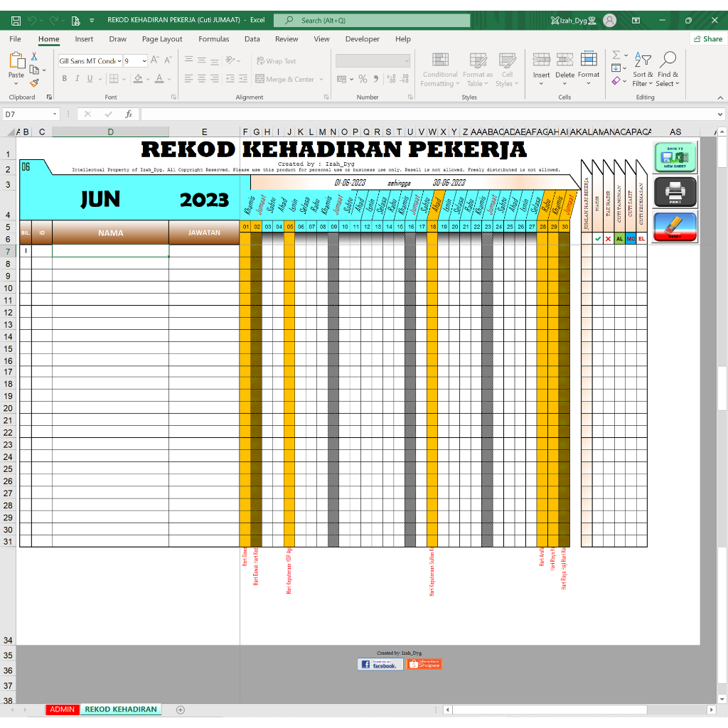Automated Employee Attendance Record | Rekod Kehadiran Pekerja ...