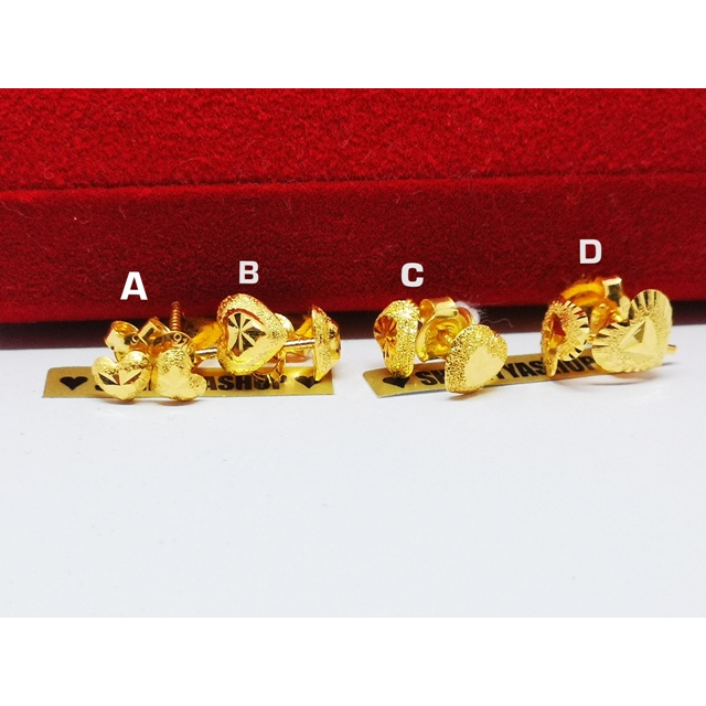 Subang Skru Love Design Emas 916 | Shopee Malaysia